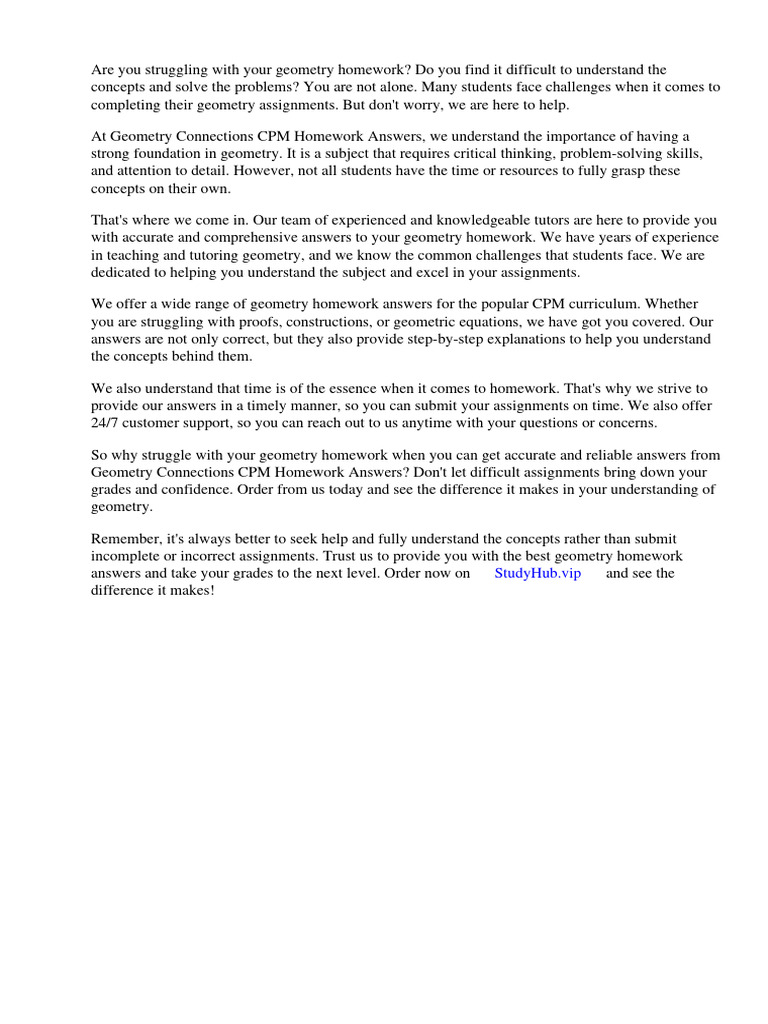 Geometry Connections CPM Homework Answers | PDF | Safari (Web Browser ...