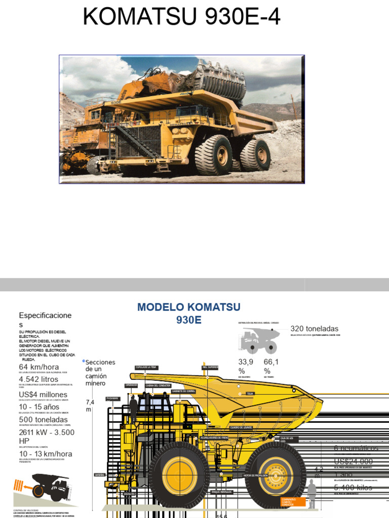 Especificaciones del Komatsu 930E-4 | PDF | Camión | Eje