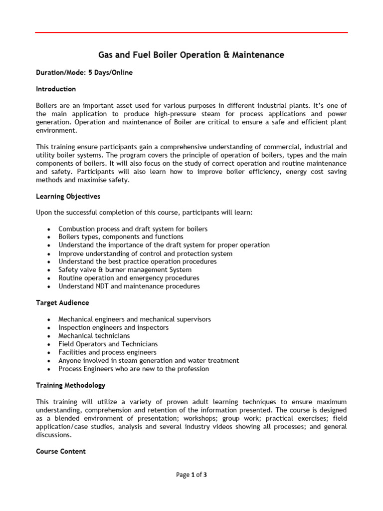 Gas and Fuel Boiler Operation & Maintenance | PDF | Boiler | Combustion