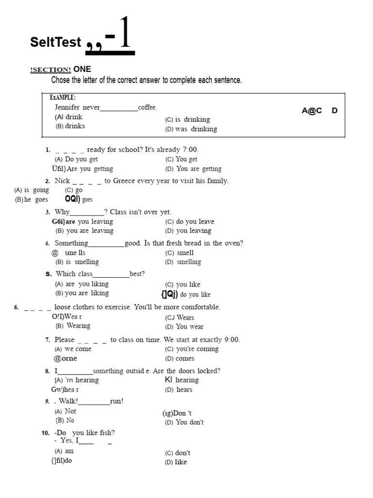 Self Test Intermediate RSL | PDF