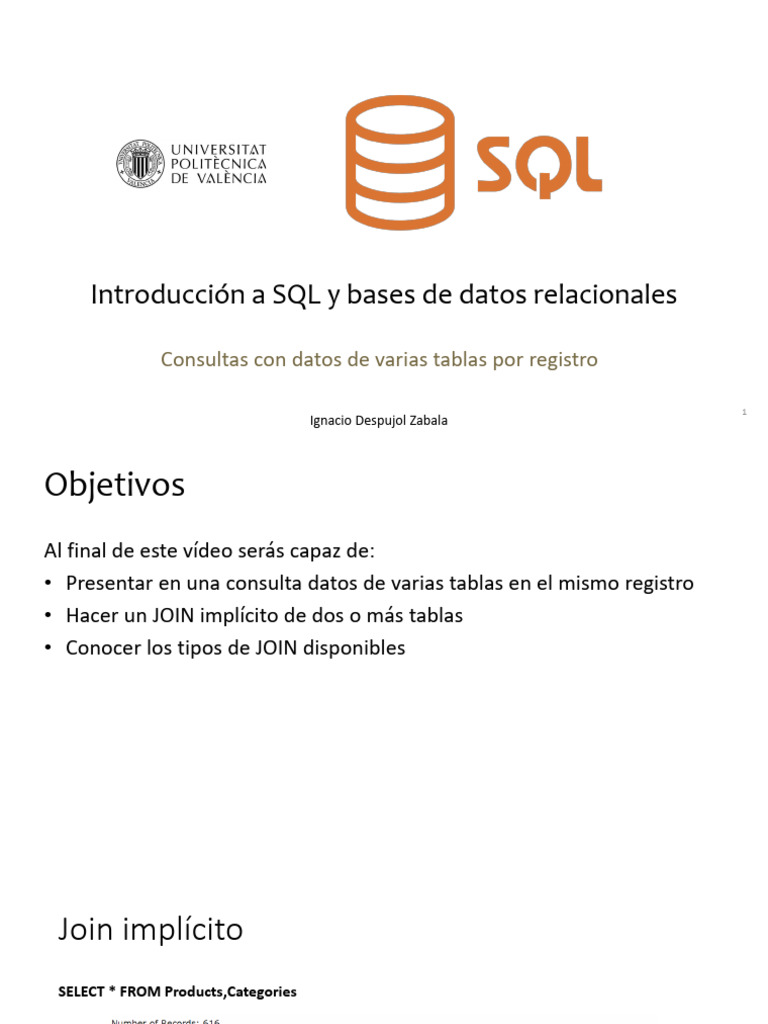 SQL101 - BD Modulo 5 | Descargar gratis PDF | SQL | Software de gestión ...