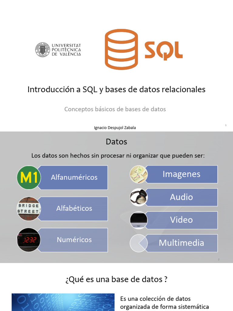 SQL101 - BD Modulo 1 | PDF | SQL | Bases de datos