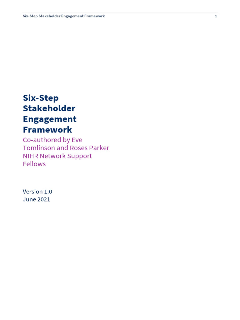 Six Steps for Stakeholder Mapping | PDF | Systematic Review | Evaluation