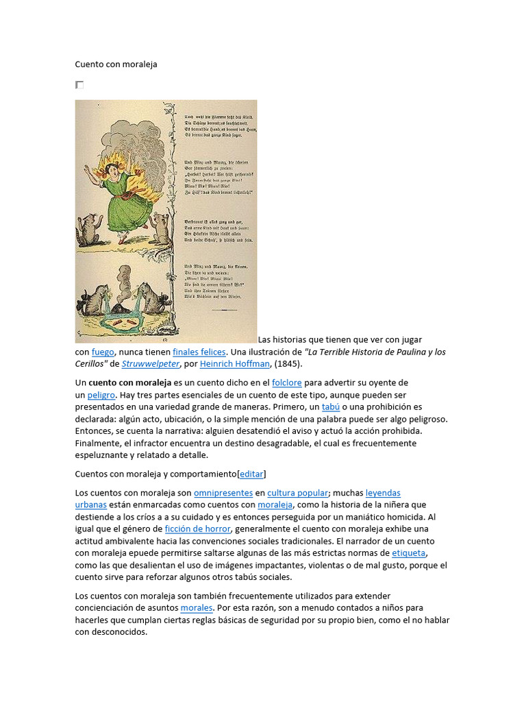 Cuentos con Moraleja: Advertencias y Destinos | PDF