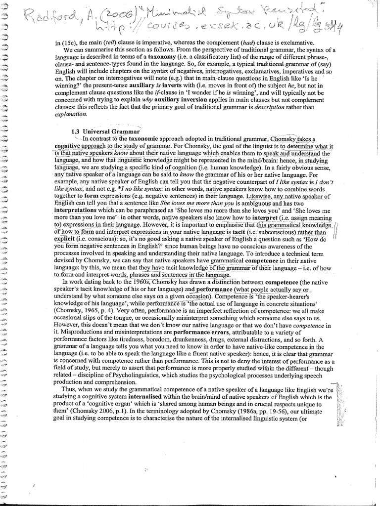 Radford Minimalist Syntax Revisited | PDF