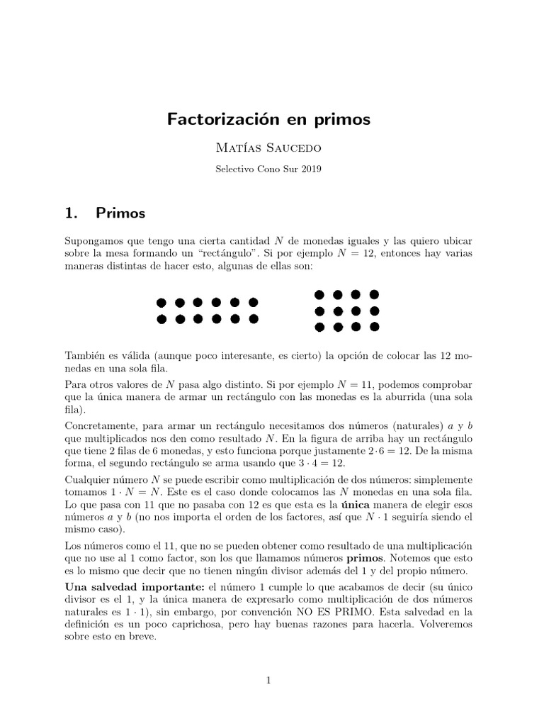 SelCono2019 - Primos | PDF | Número primo | Factorización