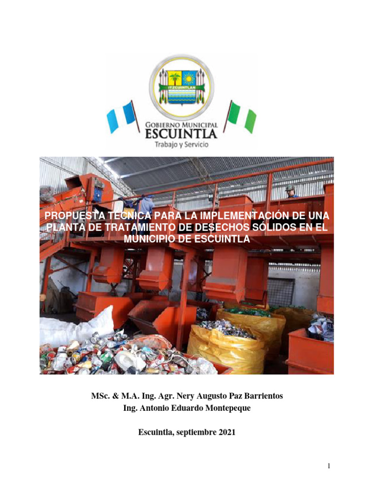 Propuesta 2021 Planta Tratamiento | PDF | Residuos | Vertedero
