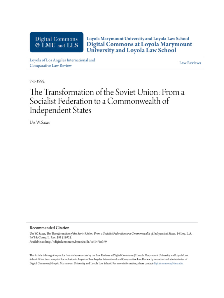 The Transformation of The Soviet Union - PDF Room | PDF | Republics Of ...