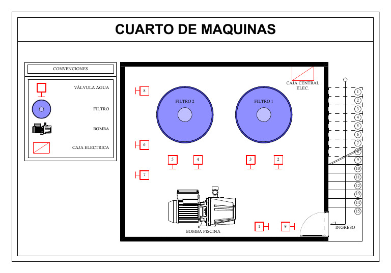 PLANO CUARTO DE MAQUINAS | PDF | Ingeniería mecánica | Tecnología ...