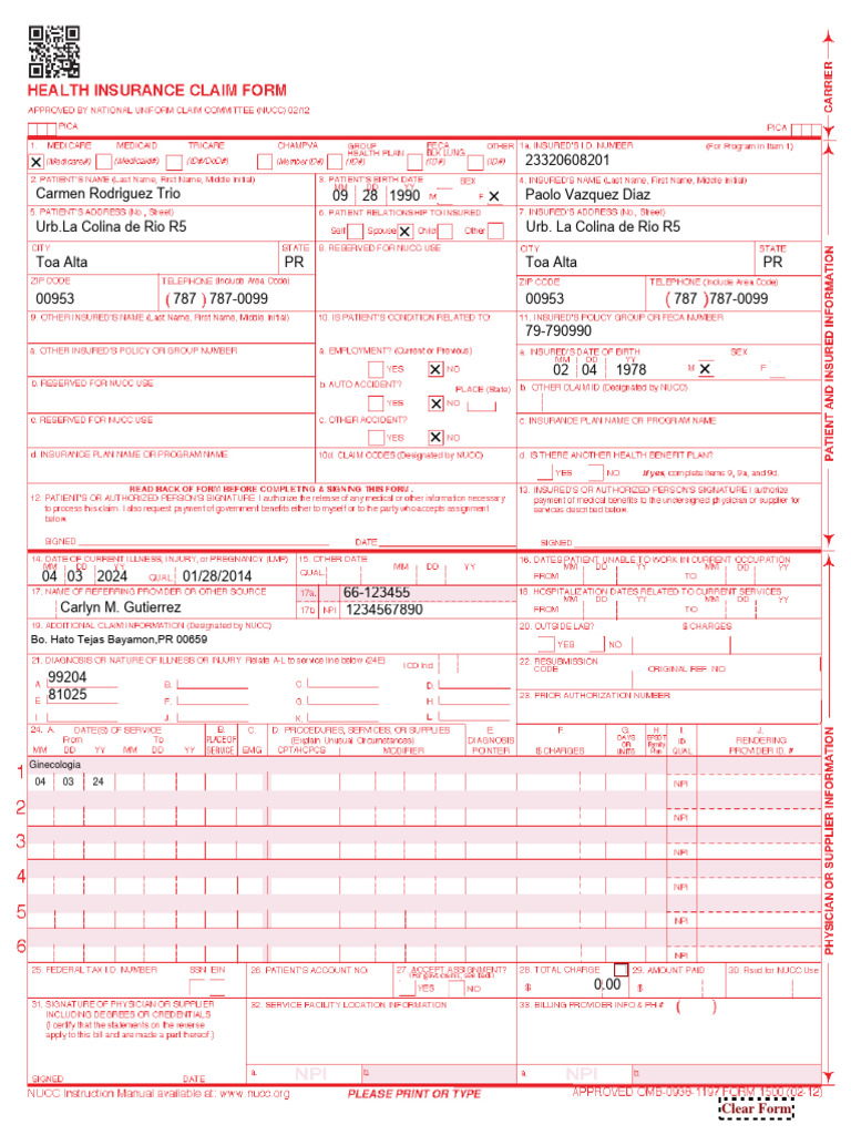 M3_FORMULARIO_CMS-1500 | PDF | Medicare (United States) | Medicaid