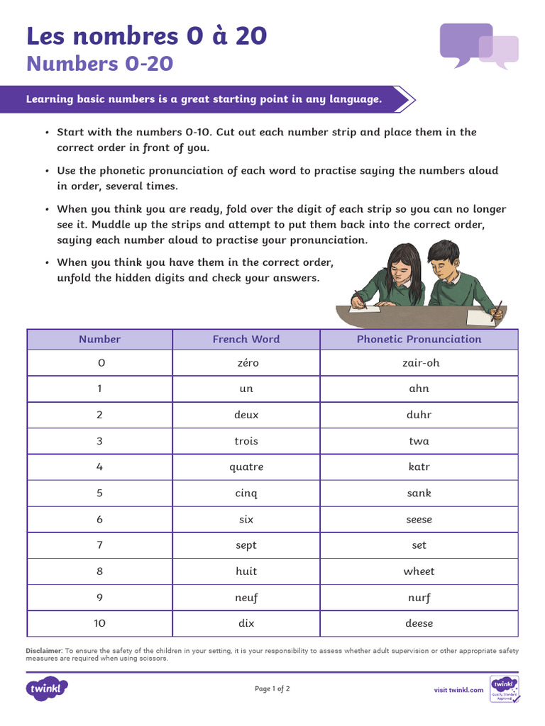 French Numbers To 20 | PDF | Linguistics