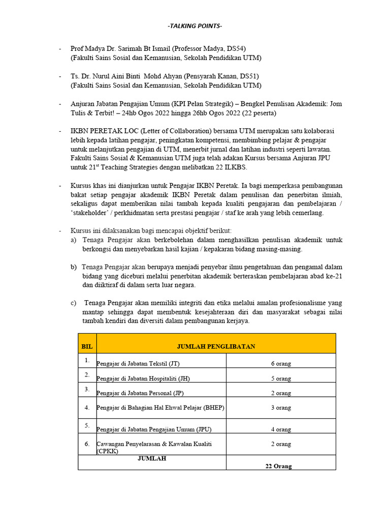 Talking Points | PDF | Seni