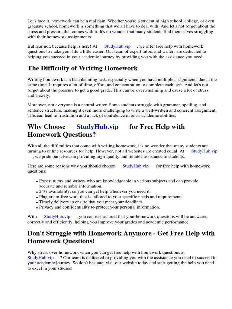 Free Help With Homework Questions | PDF | Homework | Mathematics