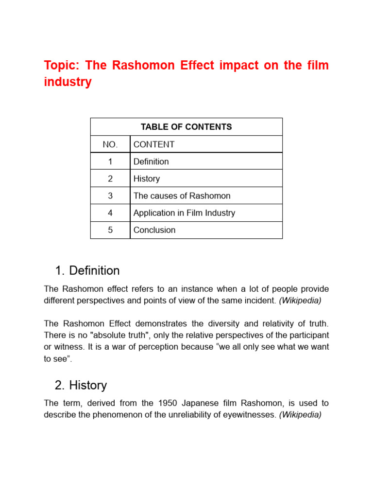 The Rashomon Effect | PDF | Narration | Truth The Rashomon Effect | PDF | Narration | Truth