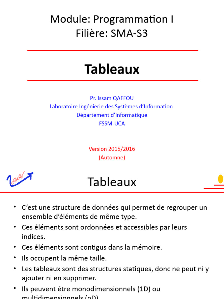 4 Tableaux | PDF | Mémoire (informatique) | Variable (informatique)