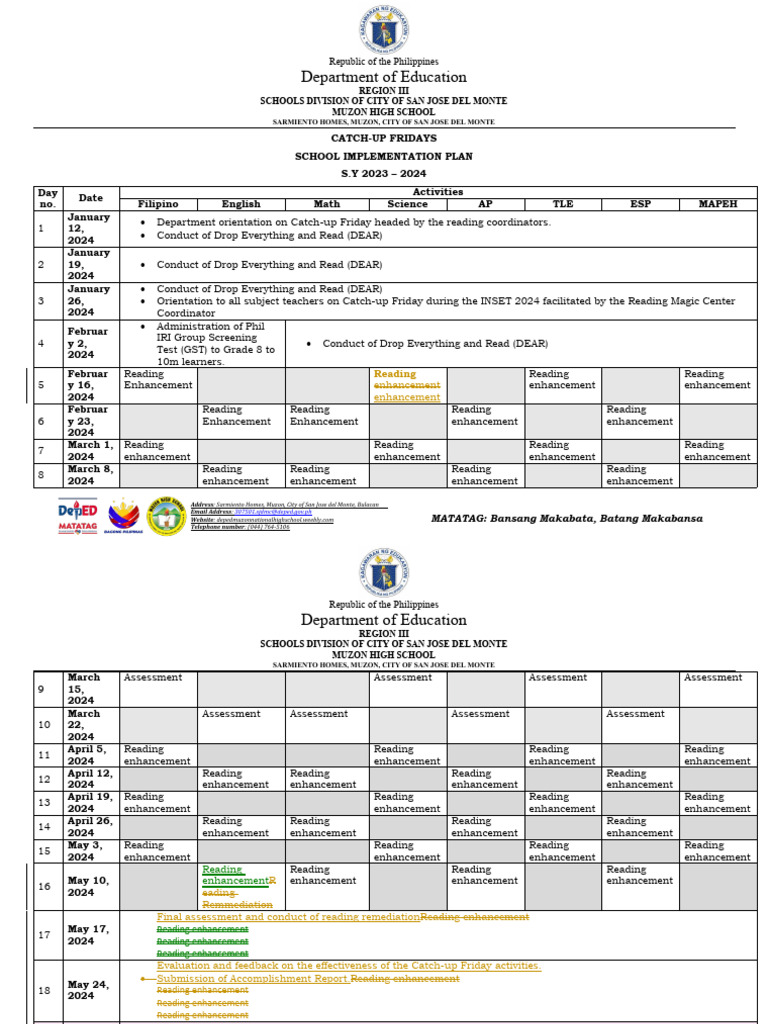Catch-Up Friday Implementation PLAN-2023-2024 | PDF | Human ... Catch-Up Friday Implementation PLAN-2023-2024 | PDF | Human ...