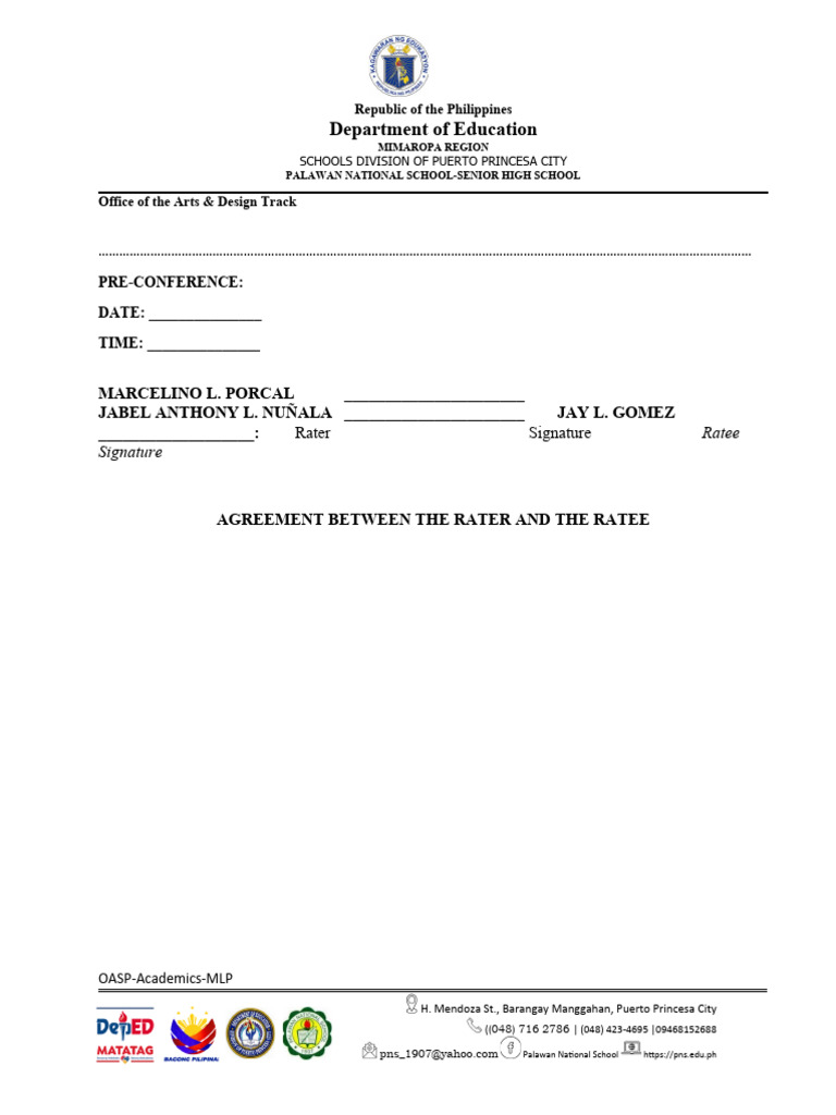 Cot Agreement Form | PDF