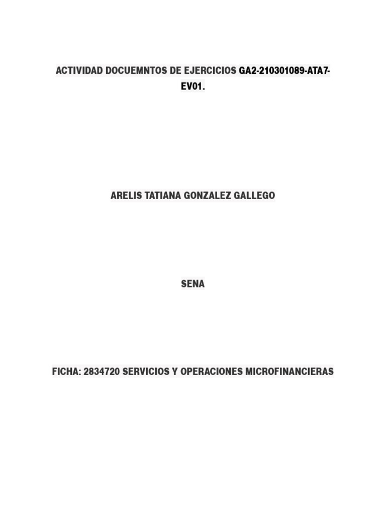 Documentos de Ejercicios GA2-210301089-ATA7-EV01. | PDF