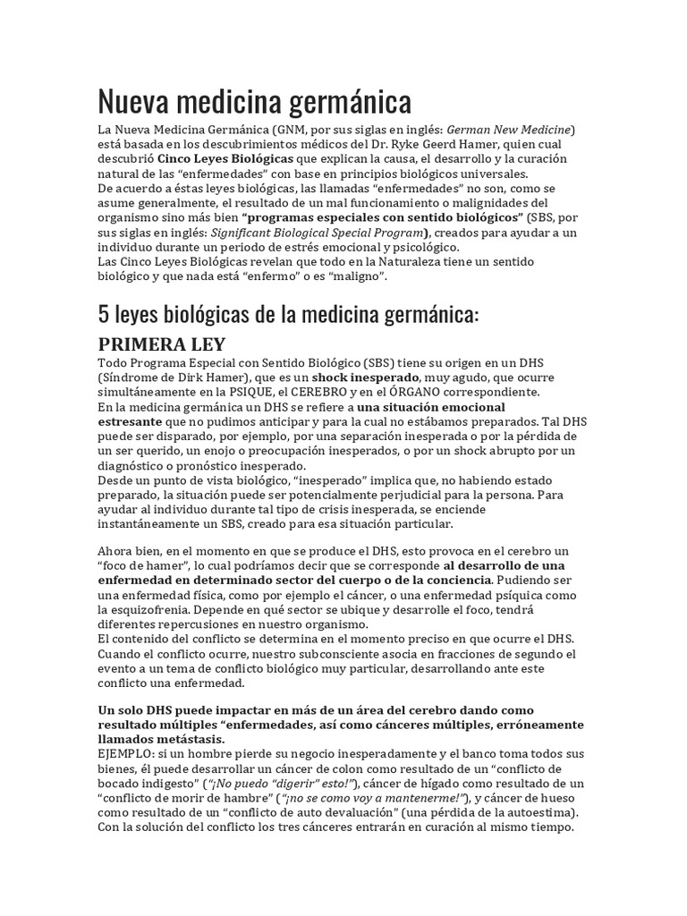 Nueva Medicina Germánica | PDF | Cáncer | Metástasis