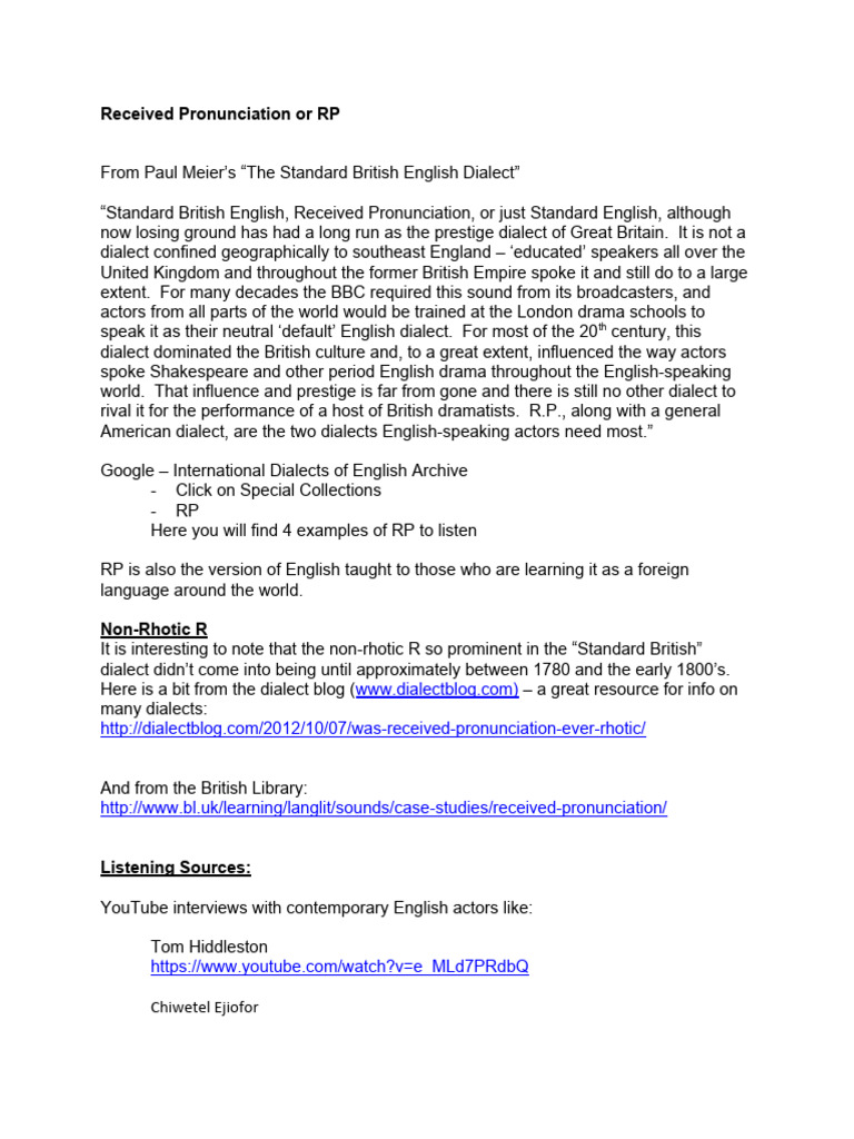 Received Pronunciation Sources SECRET GARDEN | Download Free PDF ...