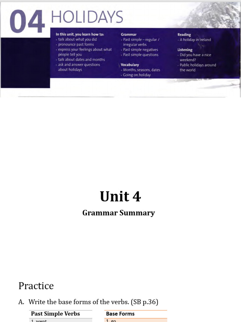 Grammar Unit 4 - Practice | PDF | Linguistic Typology | Language Mechanics