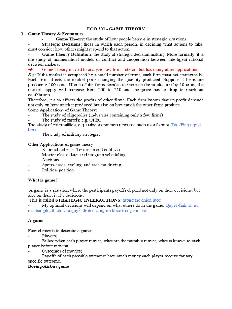 ECO-301-Game-Theory | PDF | Game Theory | Economics
