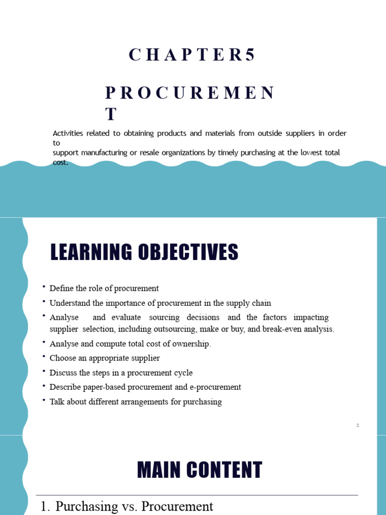 Chapter 5 - Procurement FULL | PDF | Procurement | Supply Chain