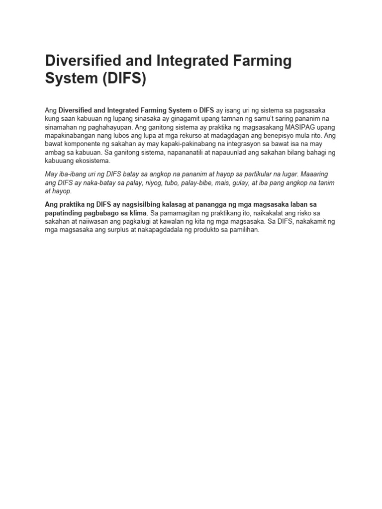 Diversified and Integrated Farming System | PDF
