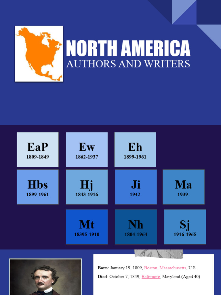 North American Authors and Their Works | PDF | Harriet Beecher Stowe ...