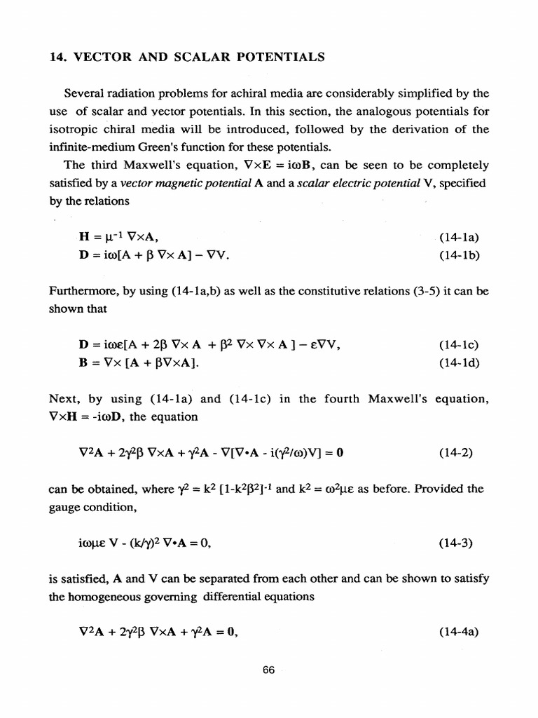 Vector and Scalar Potentials - - 矢量位 (Vector Electric Potential) | Download Free PDF ...