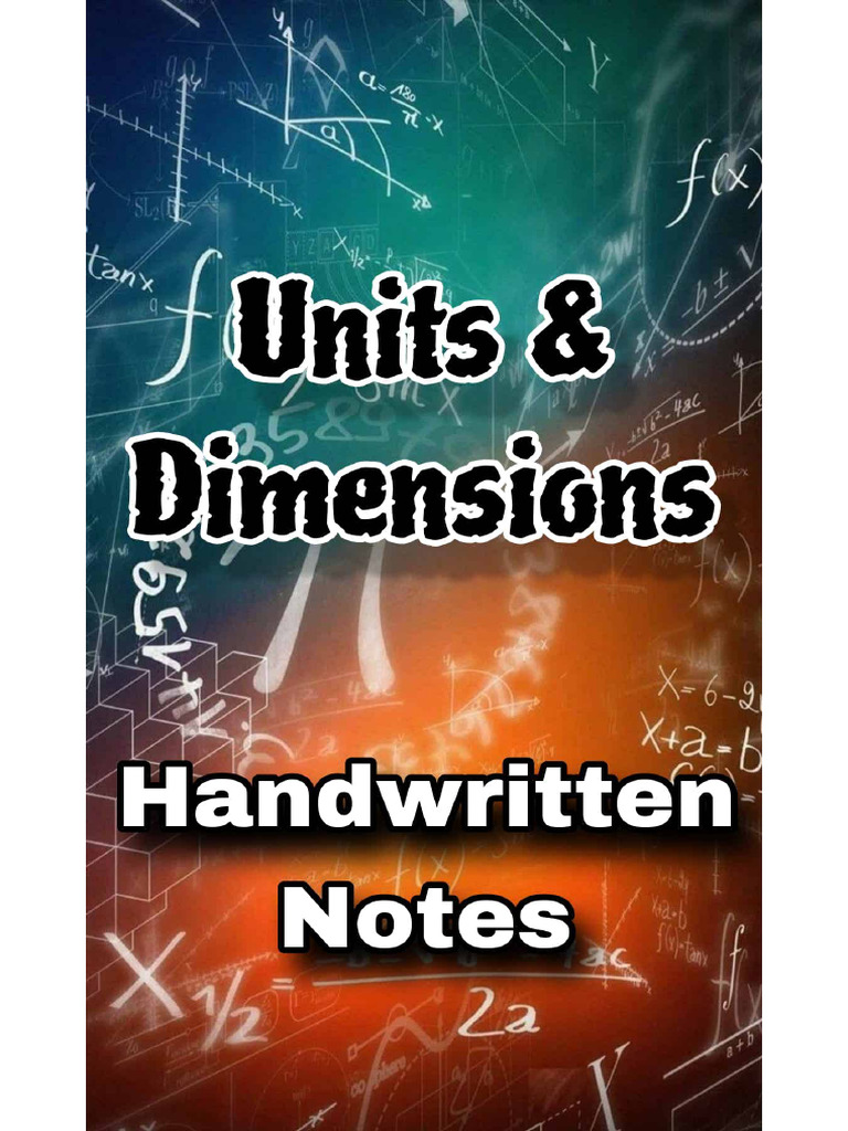 Unit and Dimension - NOTES | PDF