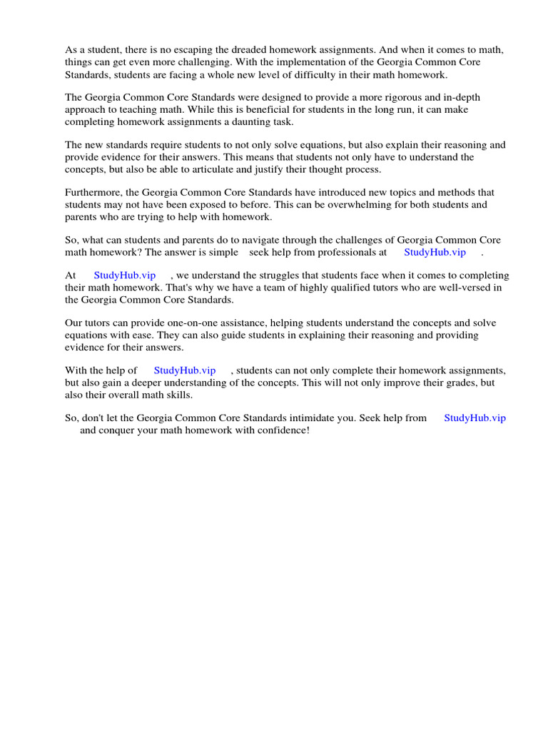 Georgia Common Core Math Homework | PDF | Mathematics | Homework