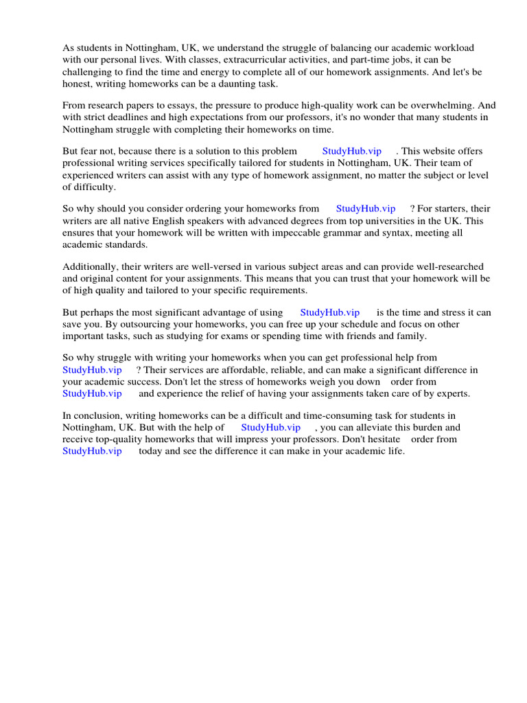 Homeworks Uk Nottingham | PDF | Homework | Nottinghamshire