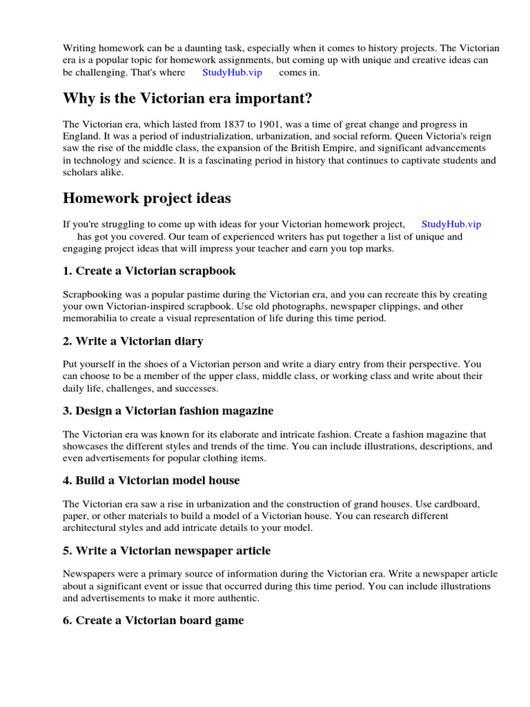 Victorian Homework Project Ideas | PDF | Facebook | Linked In