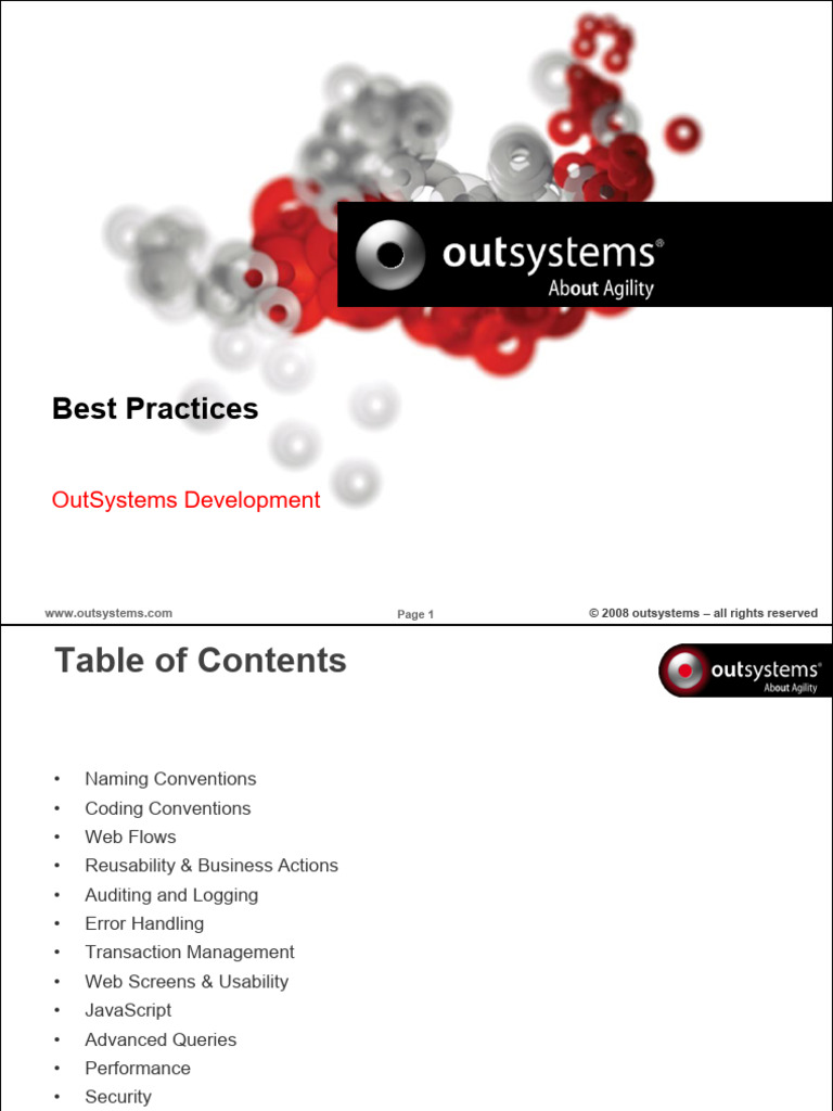 OutSystems Development Best Practices | PDF | Java Script | World Wide Web