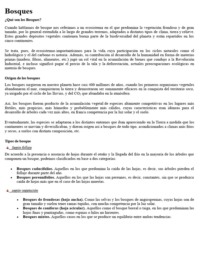 Bosques | PDF | Los bosques | Arboles