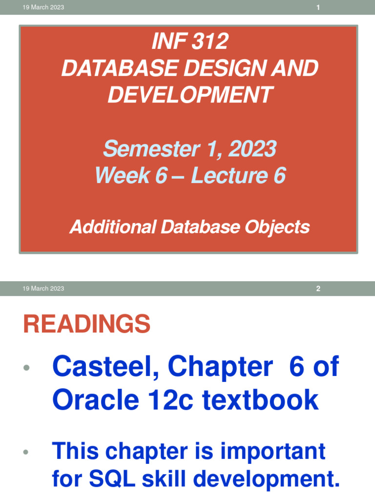 Lecture_06_S1_2023 | PDF | Database Index | Sql Lecture_06_S1_2023 | PDF | Database Index | Sql