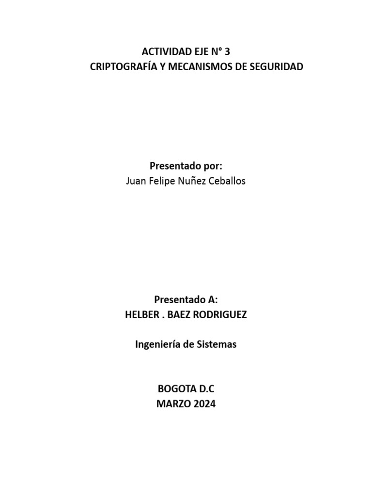 ACTIVIDAD EJE N3 Seguridad | PDF | Clave (criptografía) | Contraseña