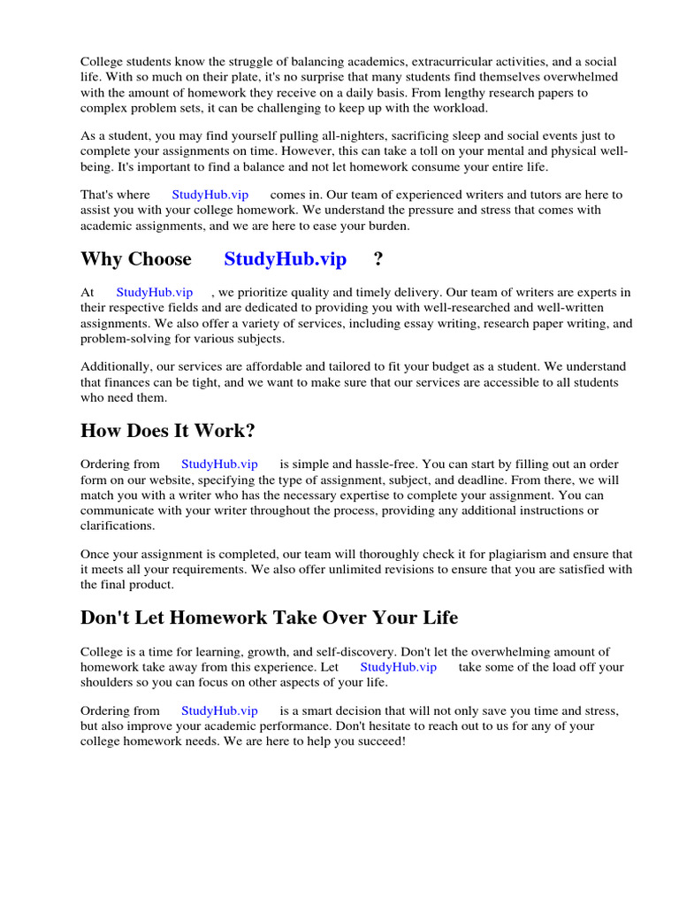 So Much Homework in College | PDF | Homework | Teachers