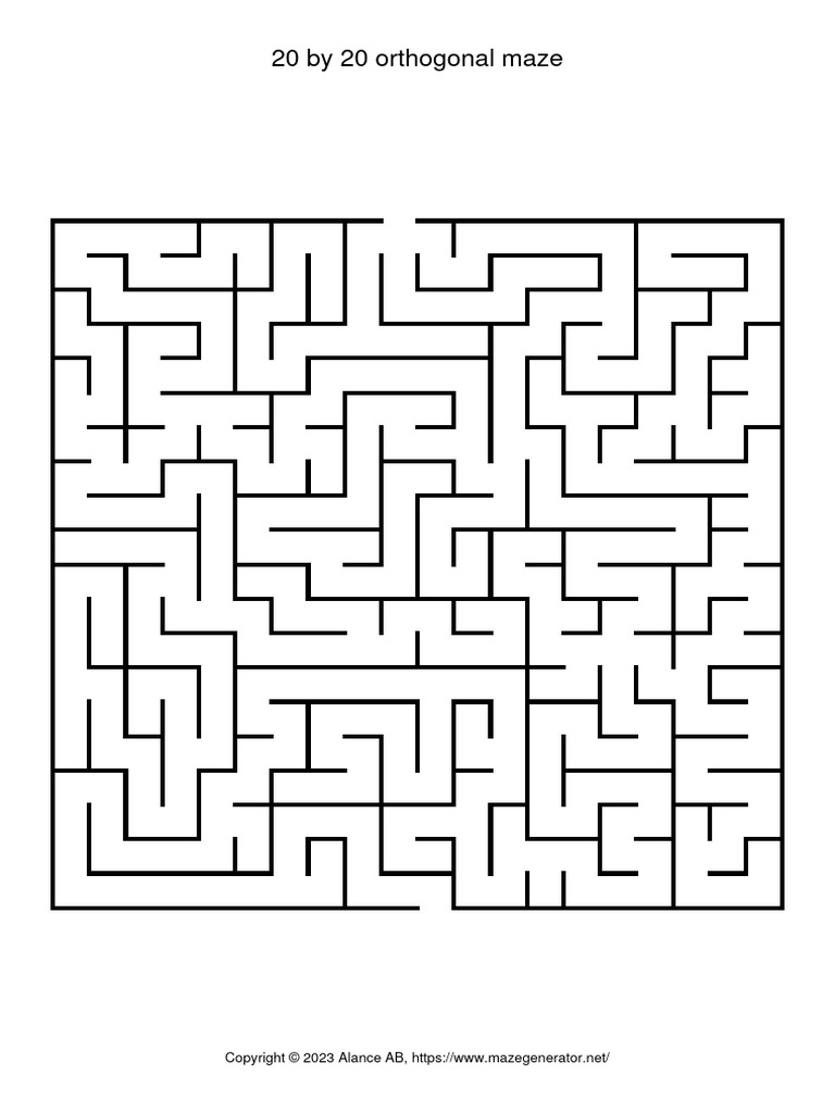 20x20 Orthogonal Maze Solution Guide | PDF