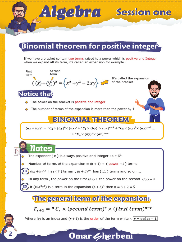 Binomial Theorem Basics | PDF | Bracket | Discrete Mathematics