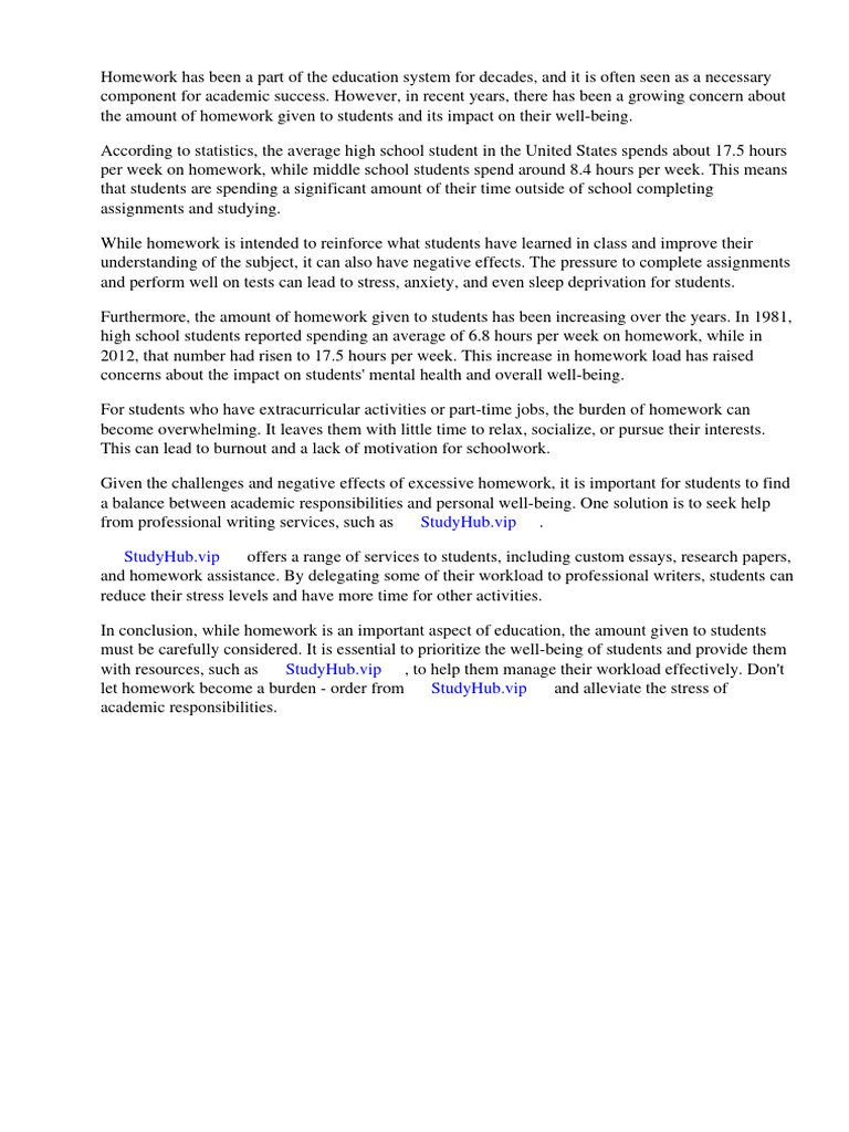 Students Have Too Much Homework Statistics | PDF | Homework | Teachers