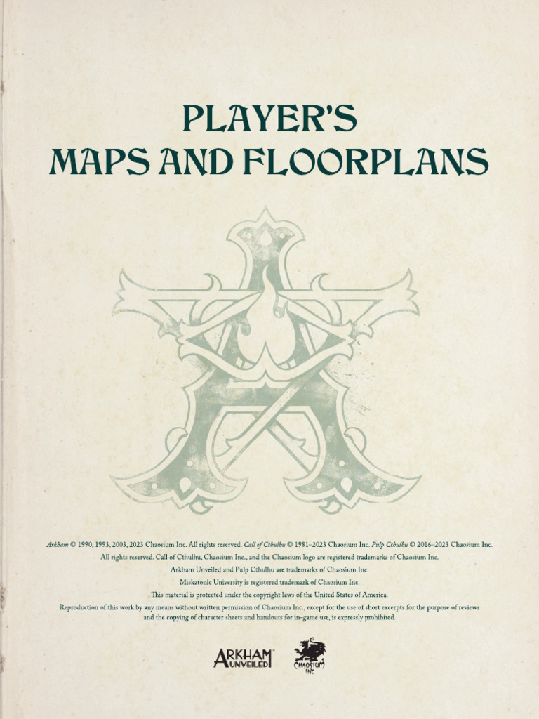 CHA23182 - Arkham - Map Floorplans - Player | PDF