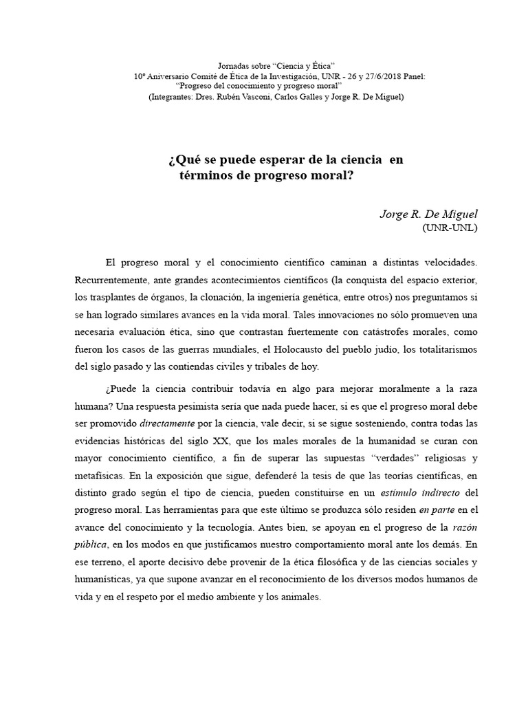 Ciencia y Progreso Moral | PDF | Immanuel Kant | Moralidad