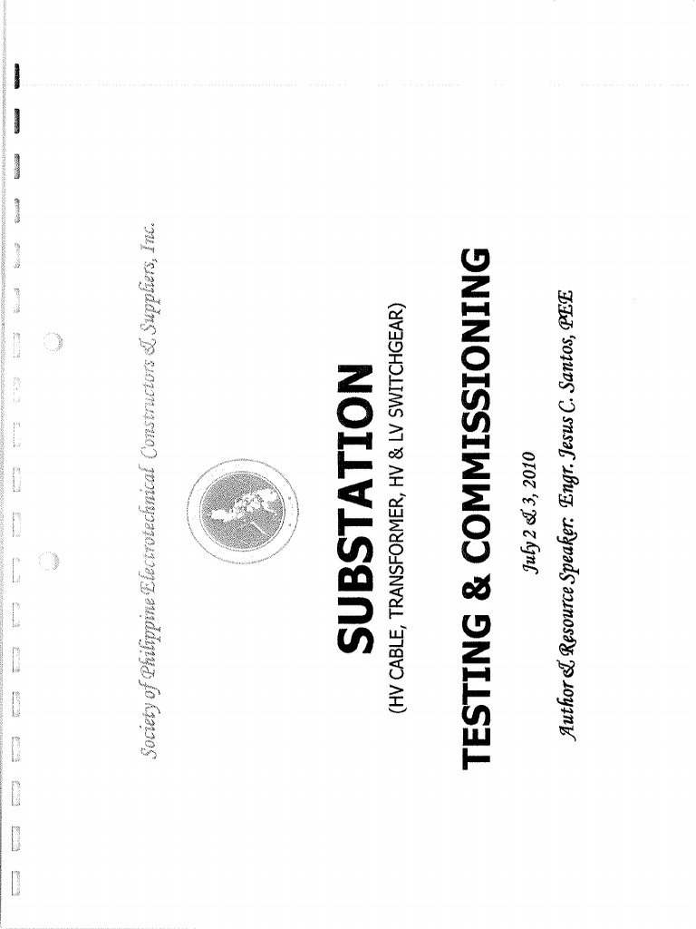 SUBSTATION (Testing & Commissioning) | PDF