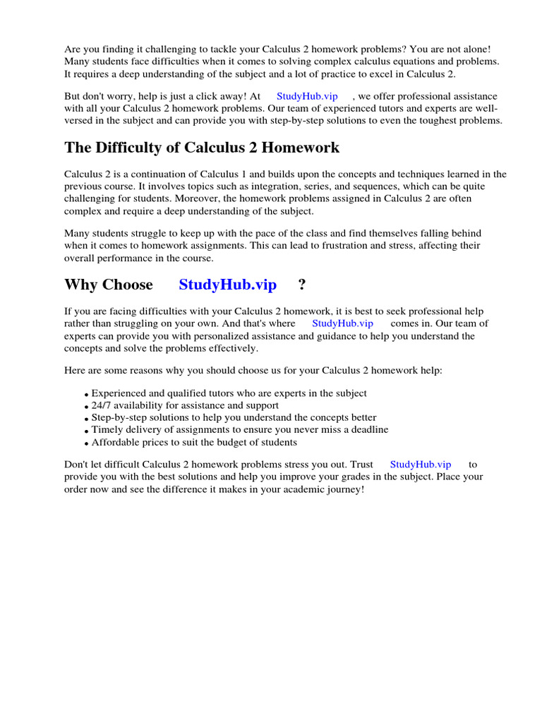 Calculus 2 Homework Problems | PDF | Function (Mathematics) | Complex ...