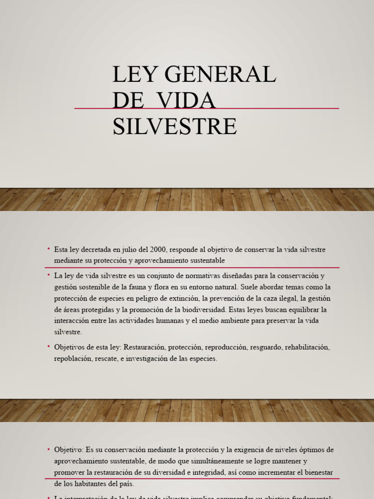 Ley De Vida Silvestre Pdf Movimiento Conservacionista Especie En