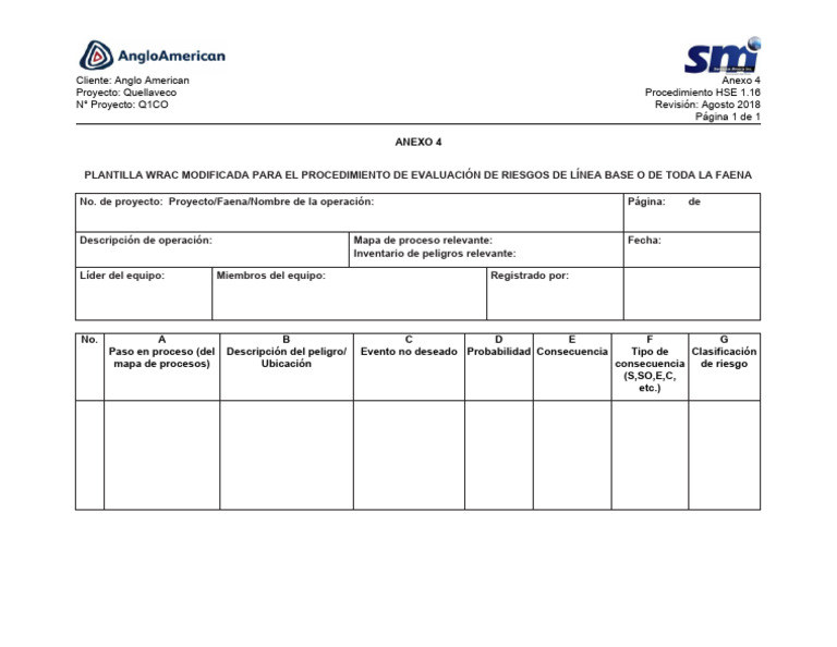 Plantilla WRAC para Evaluación de Riesgos | PDF