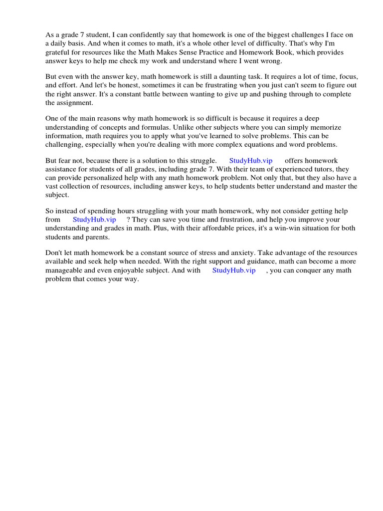 Math Makes Sense Practice and Homework Book Grade 7 Answer Key | PDF ...