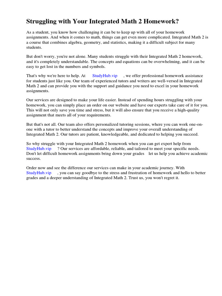 Homework Help Integrated Math 2 | PDF | Mathematics | Algebra